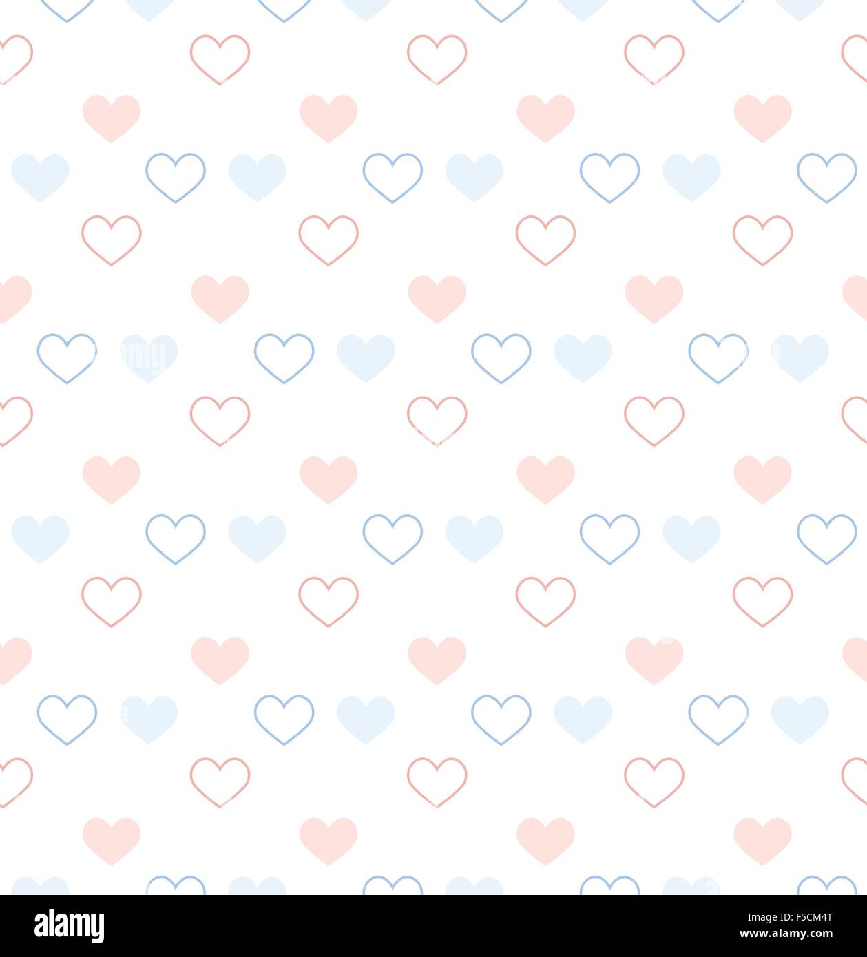 Romantic pattern with hearts. Vector illustration. Background Stock ...