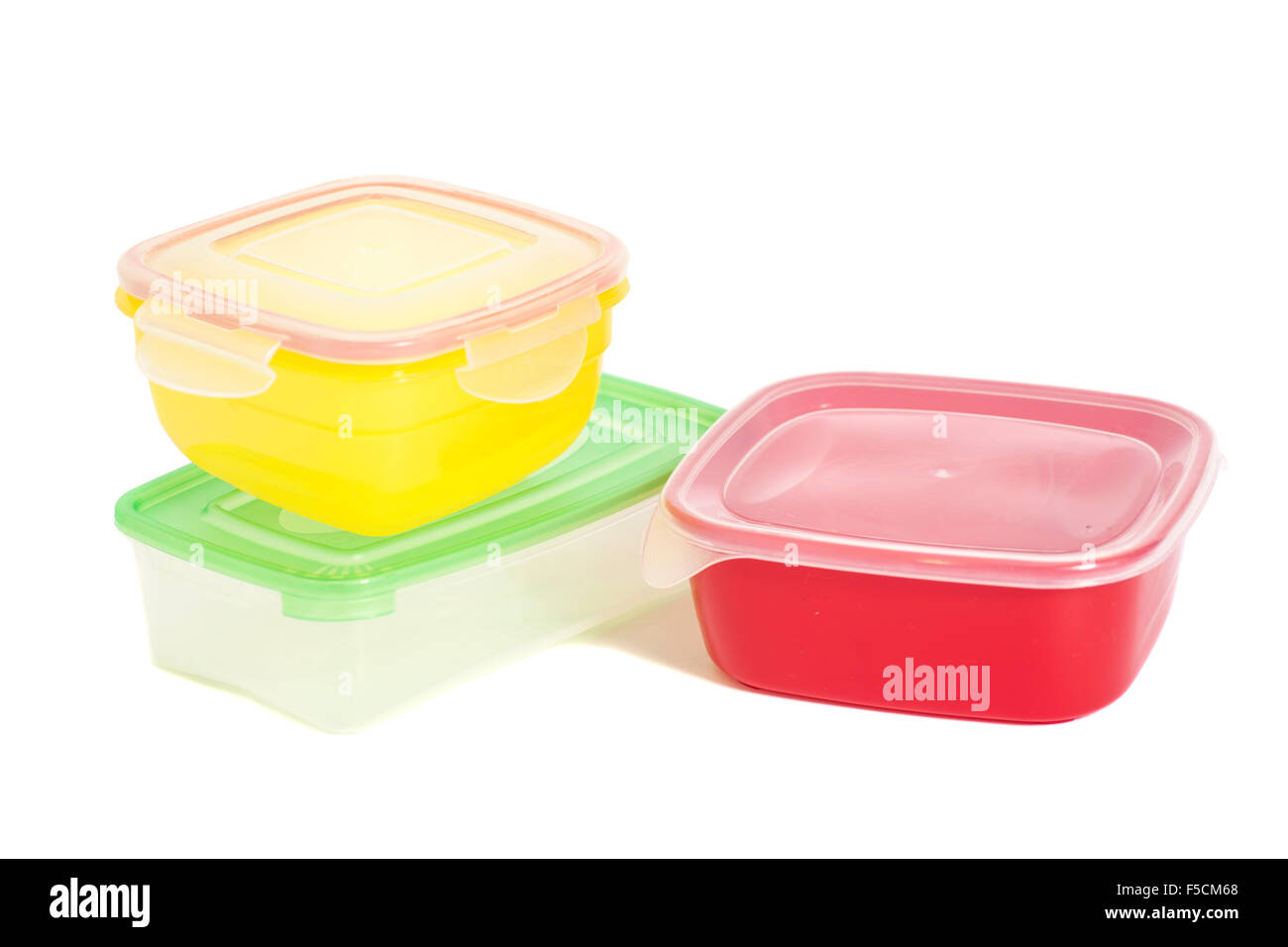 Stack of food plastic containers isolated on white Stock Photo - Alamy