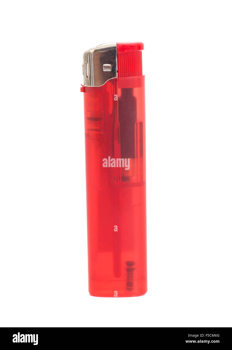 Red lighter on a white background Stock Photo - Alamy