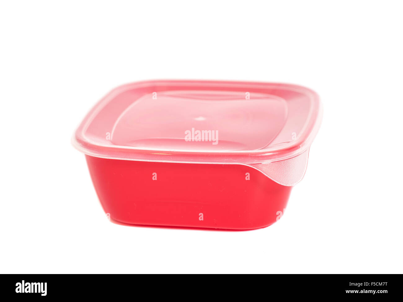 Red food plastic container isolated on white Stock Photo - Alamy
