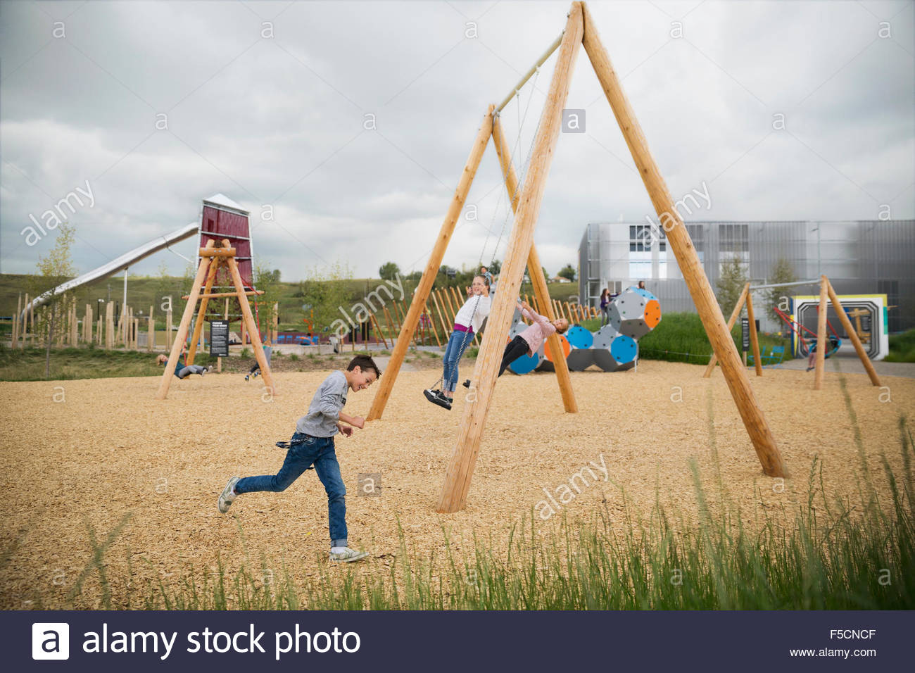 School children playground running hi-res stock photography and images - Alamy