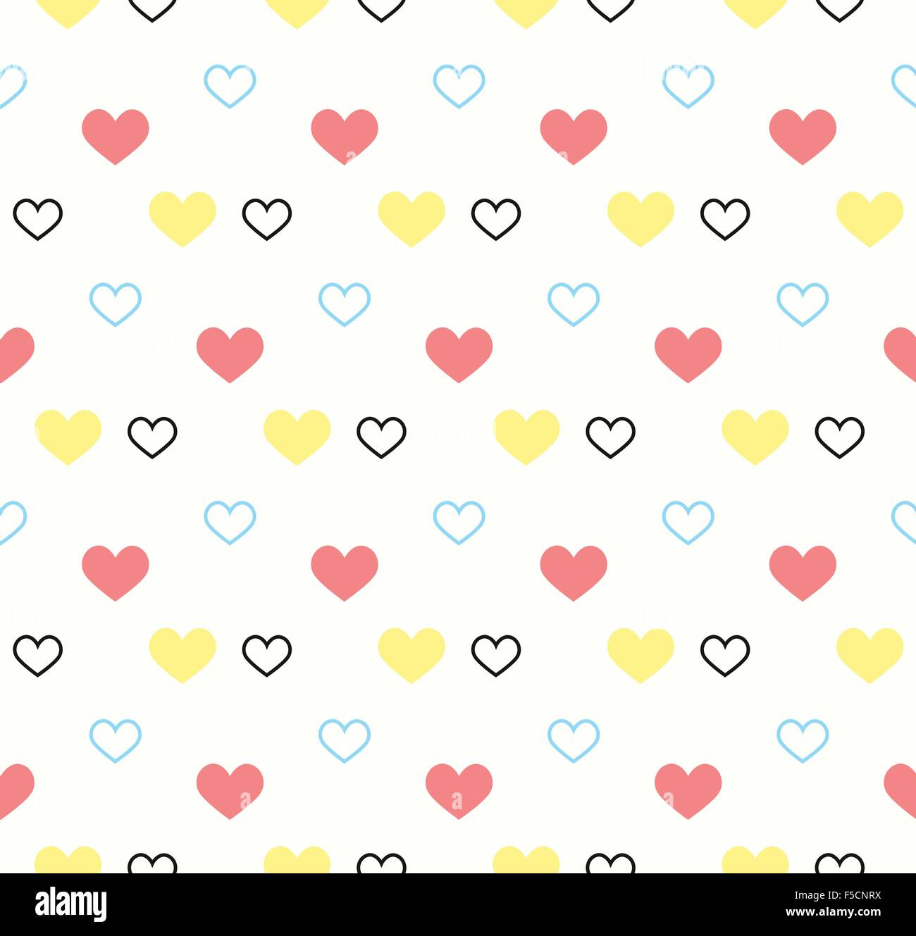 Romantic pattern with hearts. Vector illustration. Background Stock ...