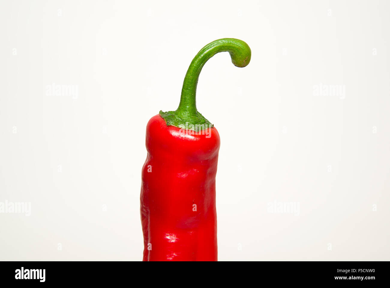 One red pepper on a white background Stock Photo - Alamy