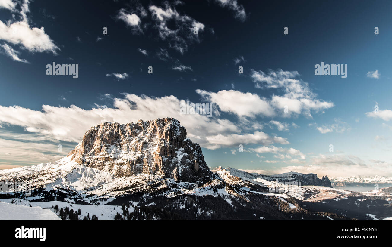 winter in the italian alps, with the ski slope full of snow Stock Photo ...