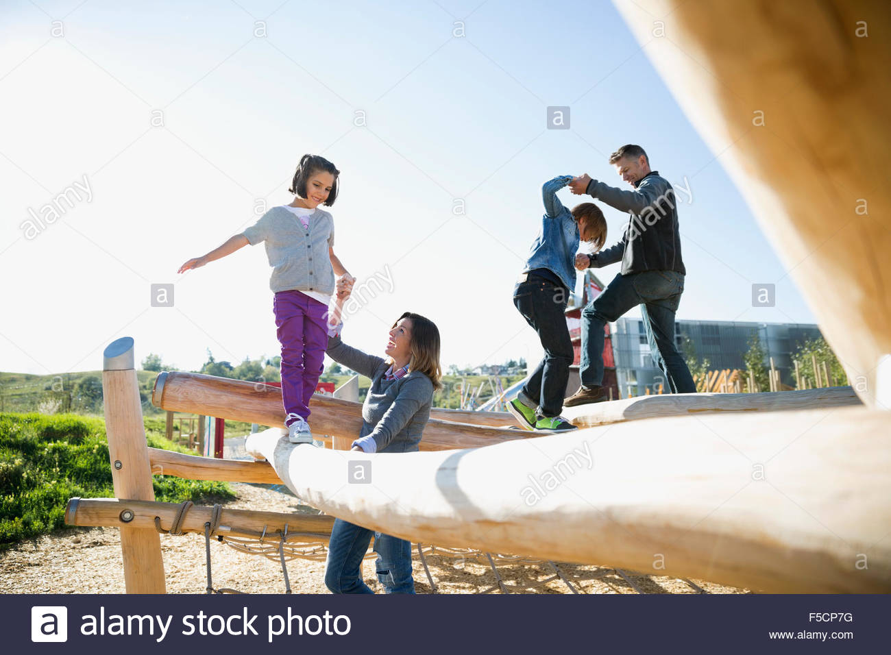 Boy walking on log hi-res stock photography and images - Alamy