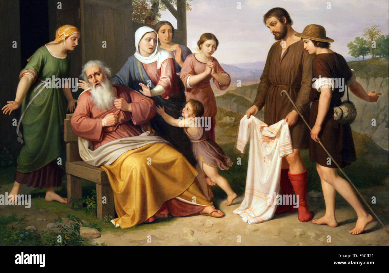 Joseph's coat brought to Jacob (1842) by Pelegrin Clave Y Roque (1811 ...