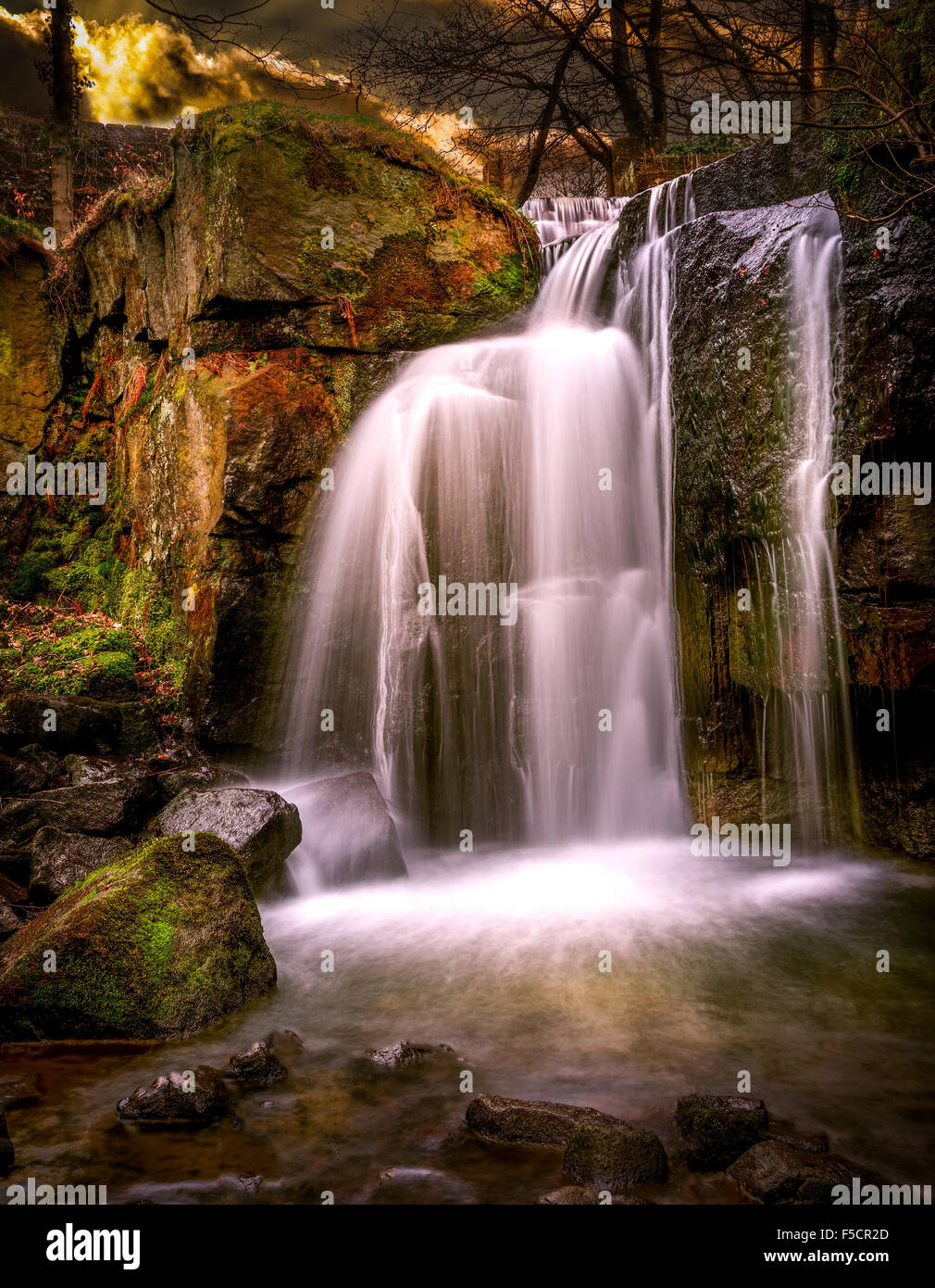 Lumsdale waterfalls, Matlock, Derbyshire Stock Photo - Alamy