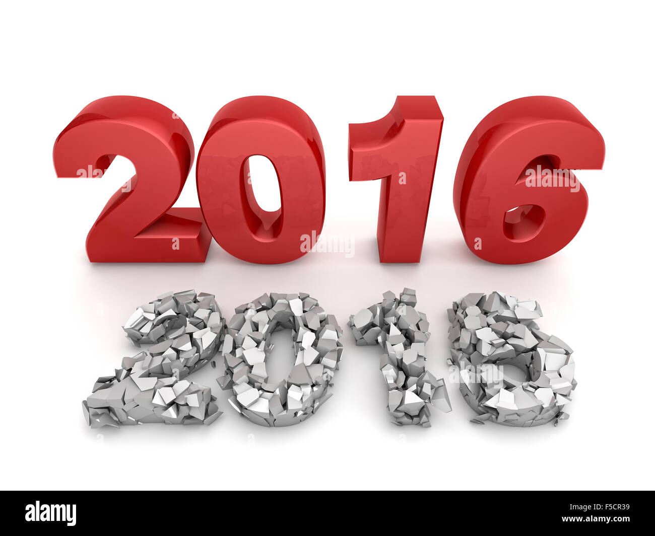 3d image of 2016 and old 2015 Stock Photo - Alamy
