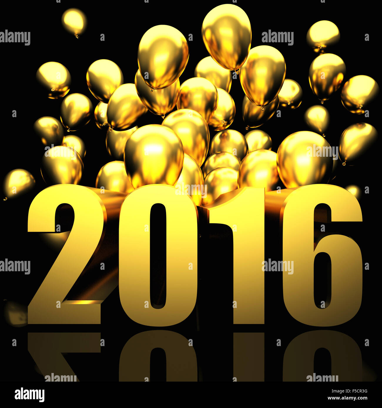 3d image of 2016 and balloon Stock Photo - Alamy