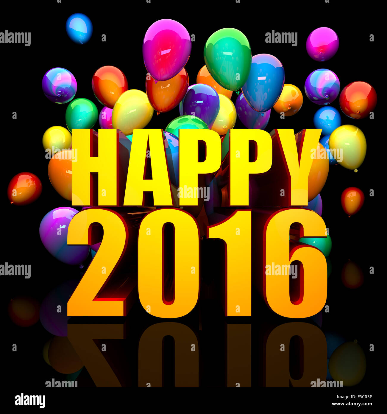 3d image of 2016 and balloon Stock Photo - Alamy