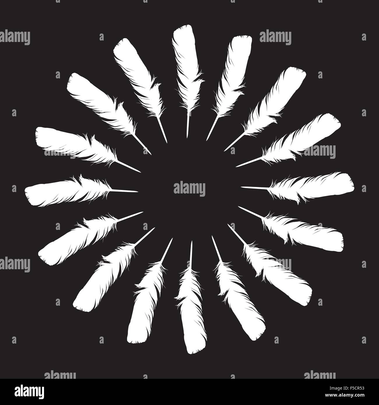 White painted feathers folded into a circle Stock Vector Image & Art ...
