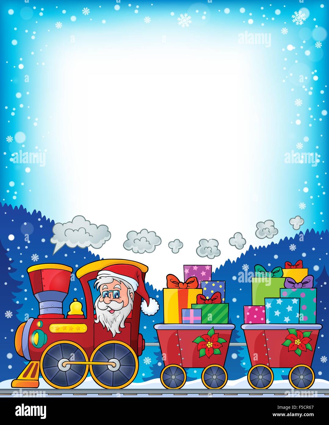 Frame with Christmas train theme 2 - picture illustration Stock Photo ...