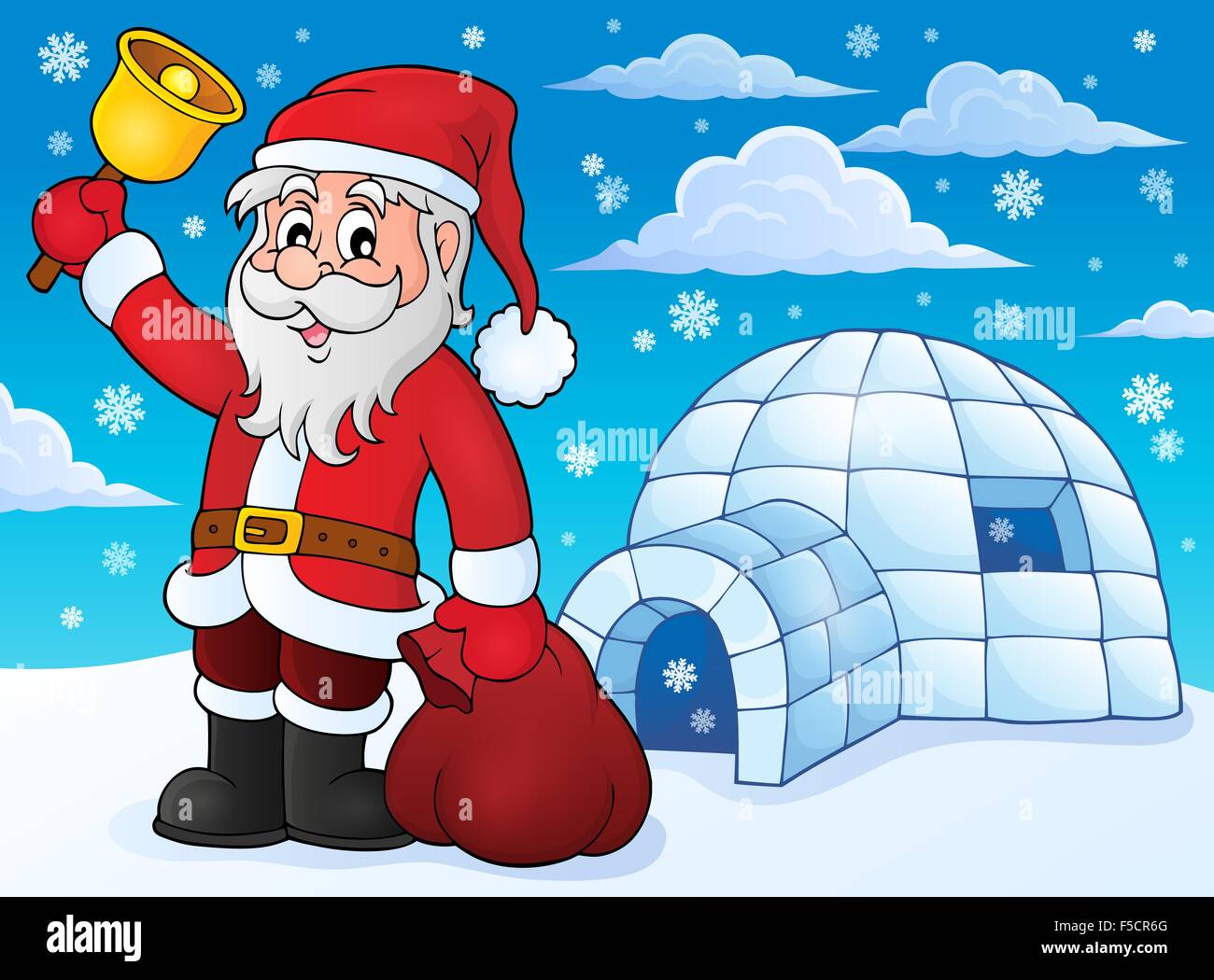 Igloo with Santa Claus theme 3 - picture illustration Stock Photo - Alamy