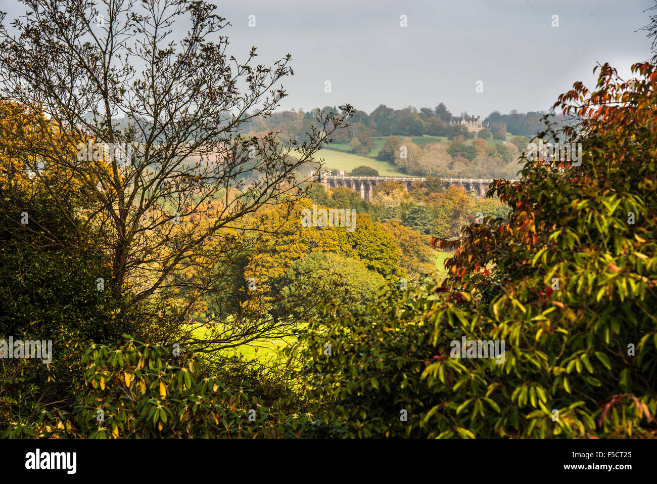 Autumn colour view towards the Ouse Valley viaduct from Borde Hill ...