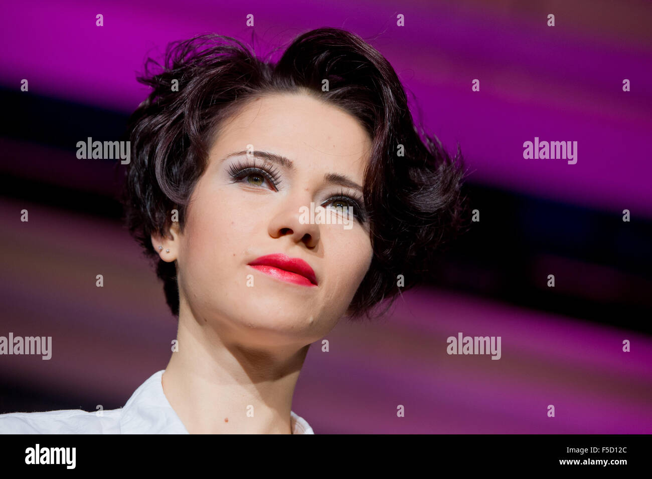 Nuremberg, Germany. 02nd Nov, 2015. Model Yevgeniya presents a ...