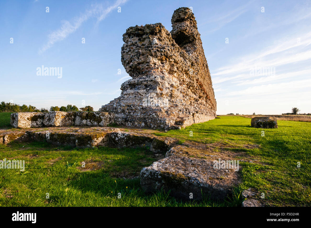 England, Richborough Roman castle, a Saxon Shore fort. Ruins of 3th ...