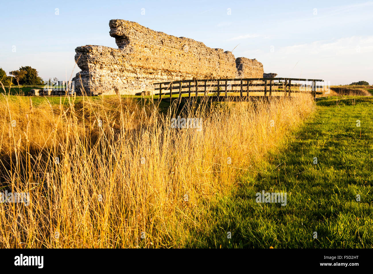 England, Richborough Roman Saxon Shore castle, fort. Ruins of 4th ...