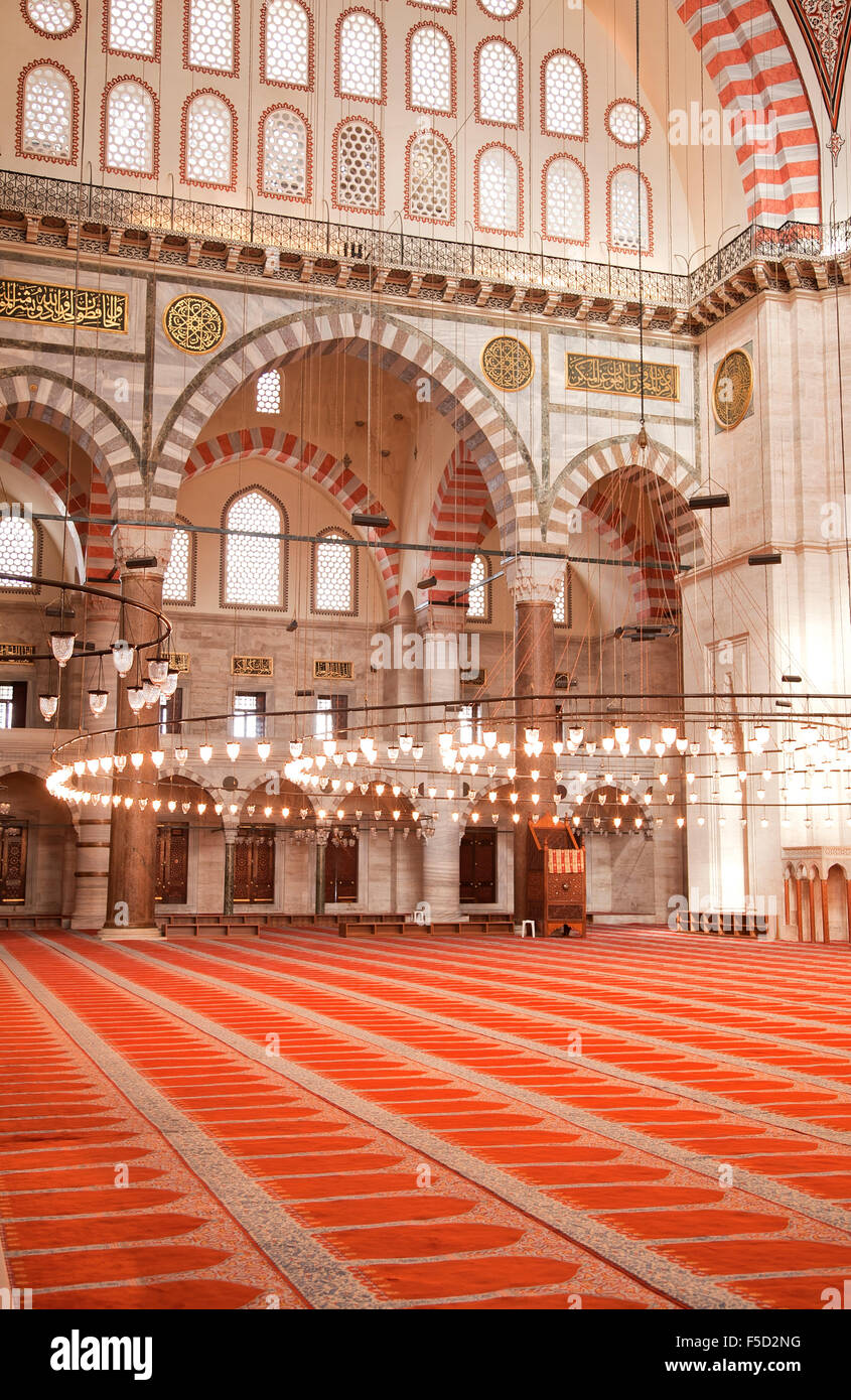 inside the Suleymaniye mosque in Istanbul, Turkey Stock Photo - Alamy