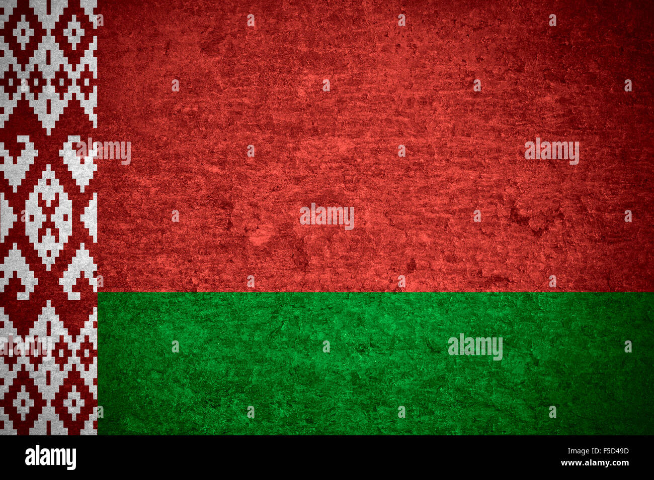 flag of Belarus or Belorussian banner on old metal texture background ...