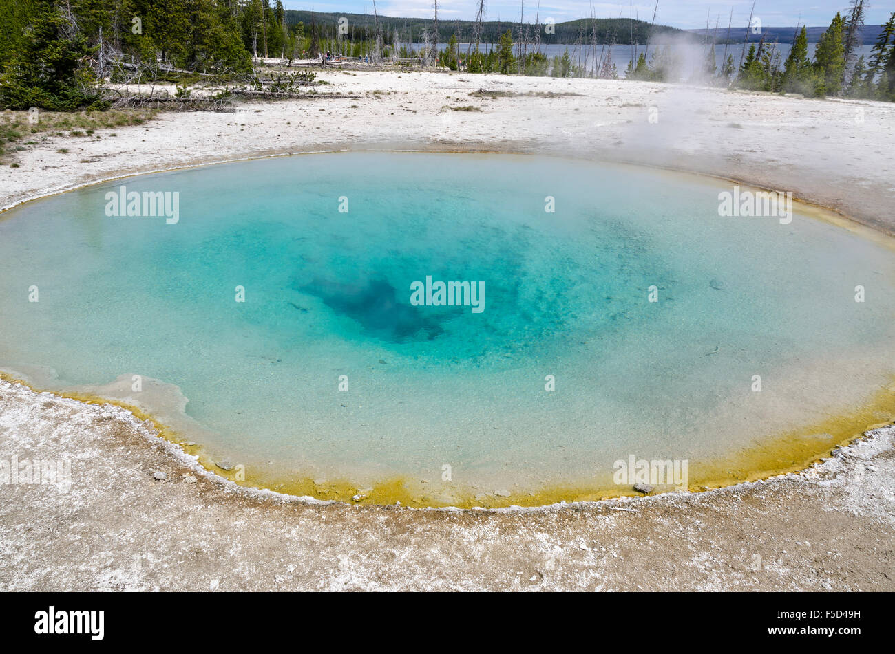geysers near Lake Yellowstone in Yellowstone National Park Stock Photo ...