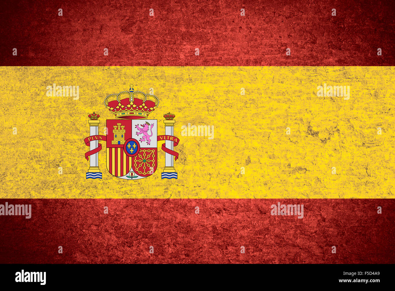 flag of Spain or Spanish banner on old metal texture background Stock ...