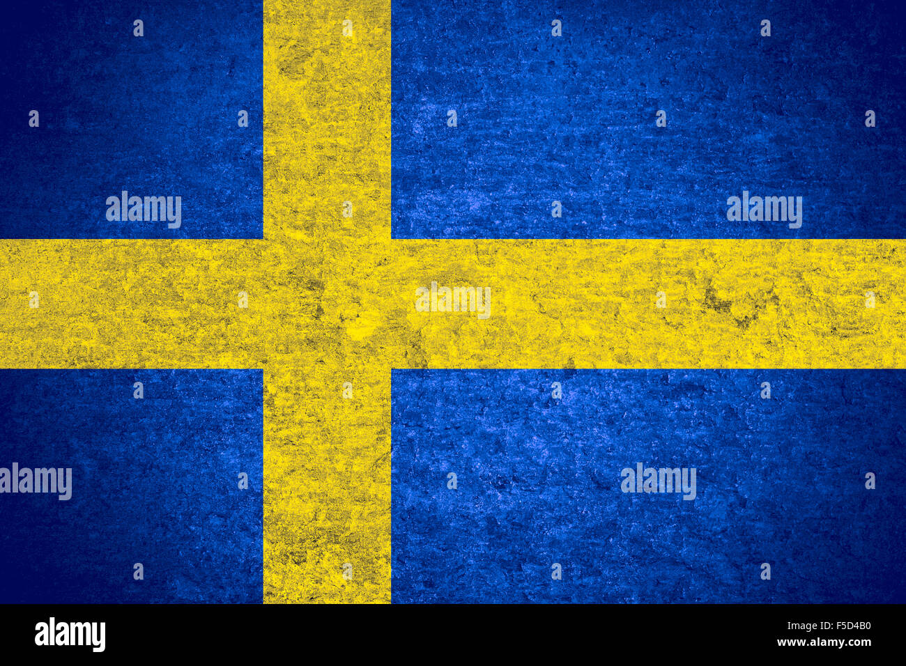 flag of Sweden or Swedish banner on old metal texture background Stock ...