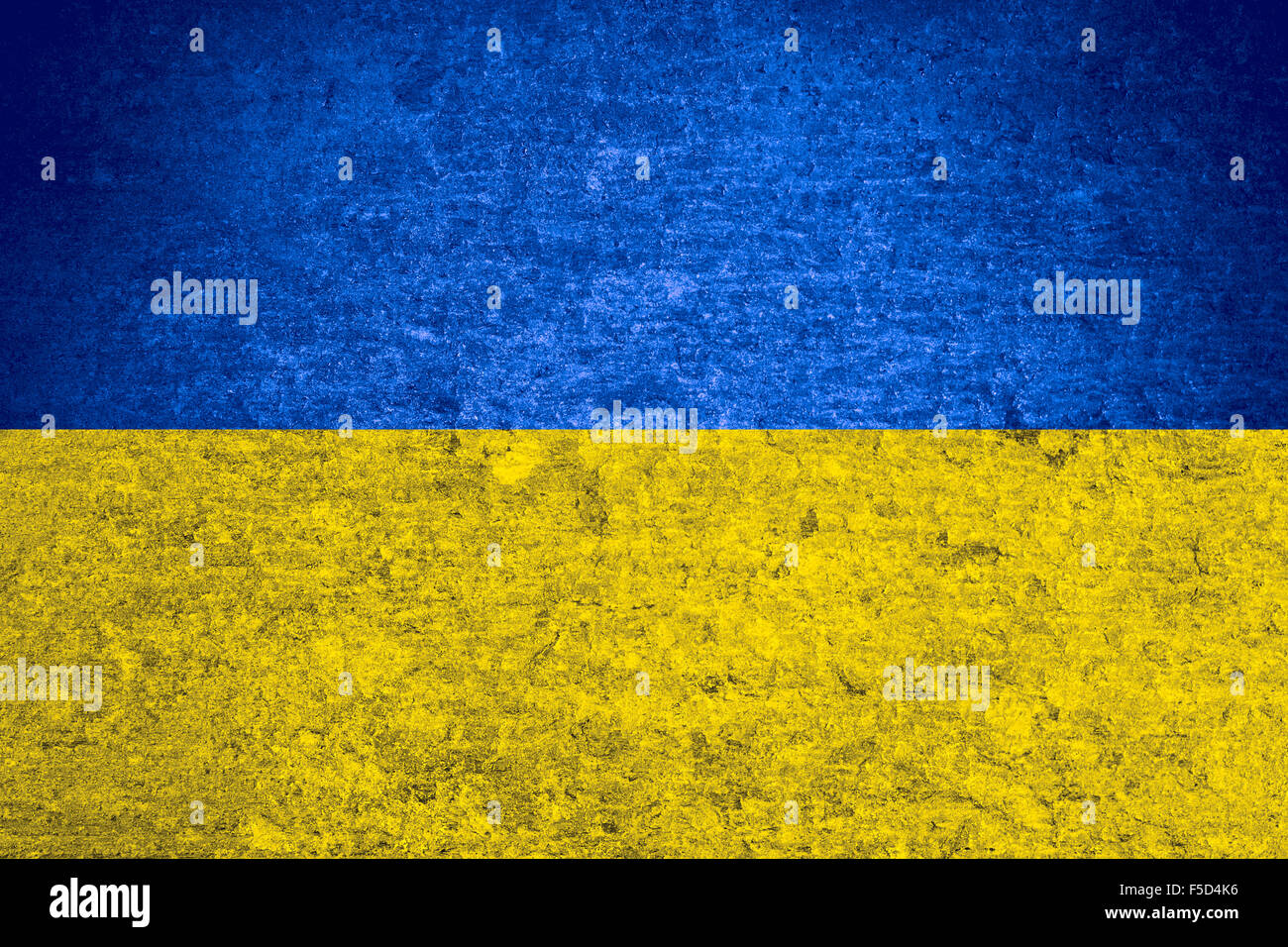 flag of Ukraine or Ukrainian banner on old metal texture background ...