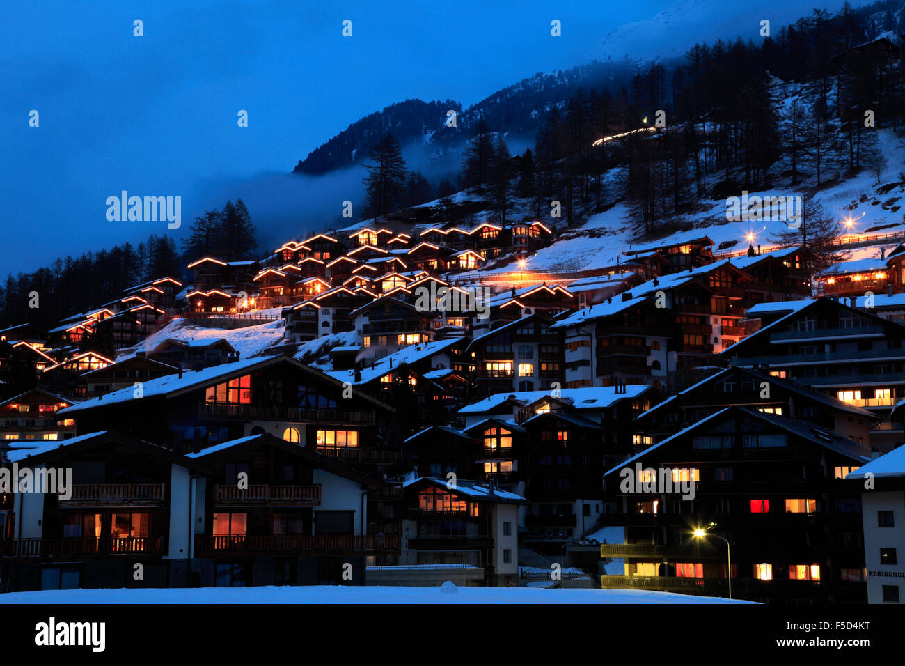 Switzerland Mountains Snow At Night