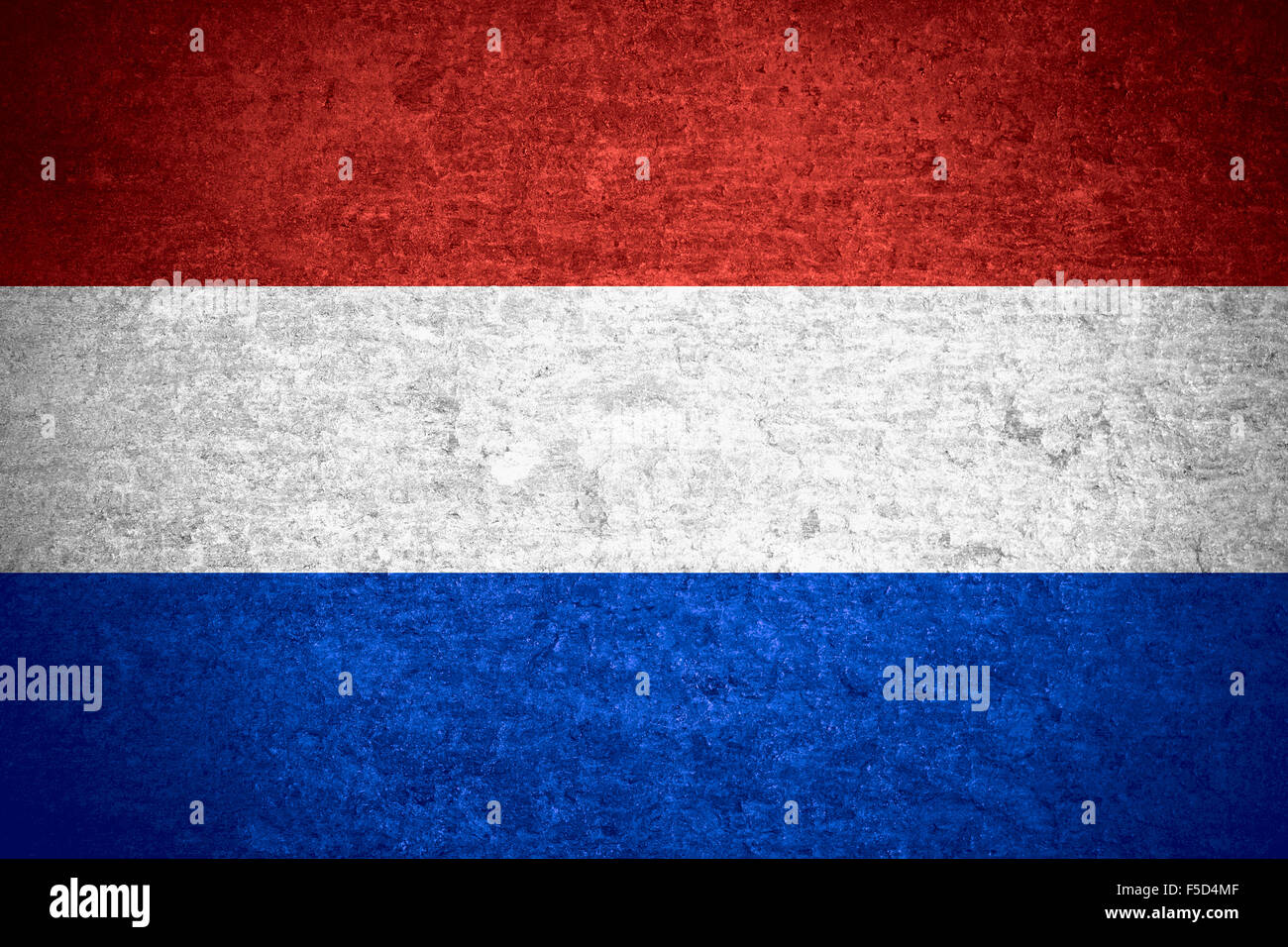 flag of the Netherlands or Dutch banner on old metal texture background ...