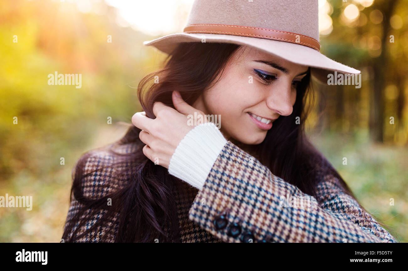 Sunlight woman leaves hi-res stock photography and images - Alamy