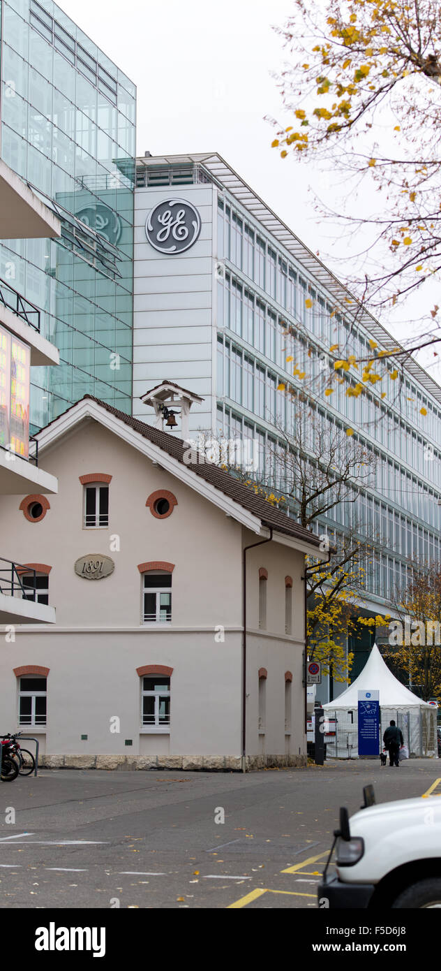 Baden, Switzerland. 2nd November 2015. The new General Electric logo ...