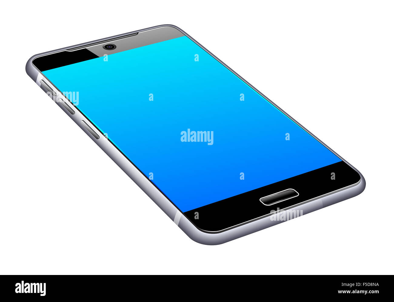Phone Cell Smart Mobile 3D laying flat Stock Photo - Alamy