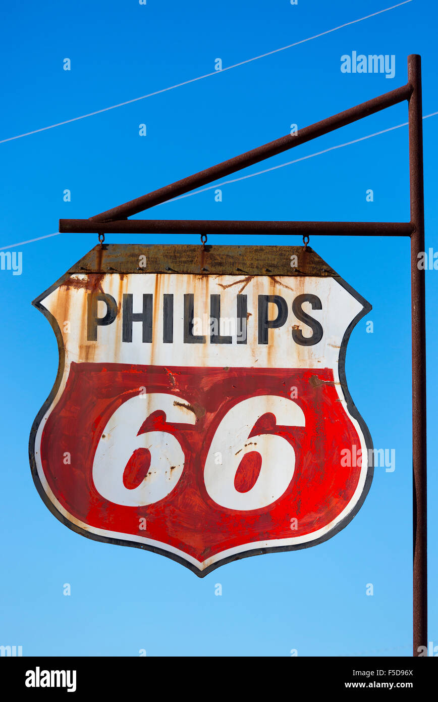 Old rusty Phillips 66 hanging sign in Louisiana, USA Stock Photo - Alamy