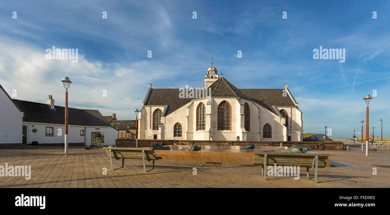 Rear view of Andreaskerk (Andrew’s Church) in Katwijk aan Zee, South ...
