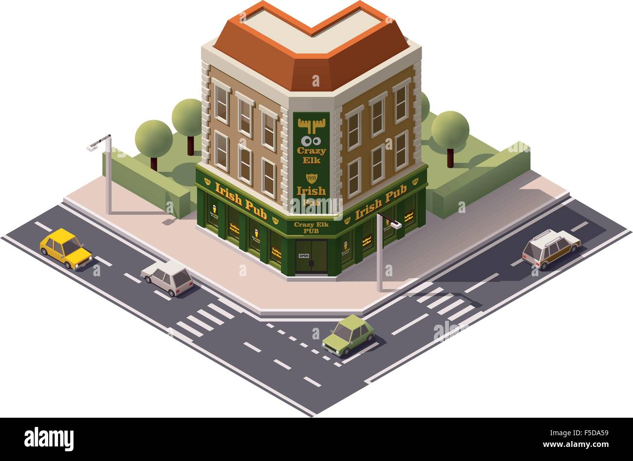 Vector isometric pub Stock Vector Image & Art - Alamy