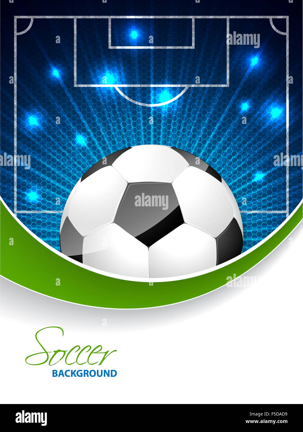 Abstract soccer brochure template design with bursting ball and white ...