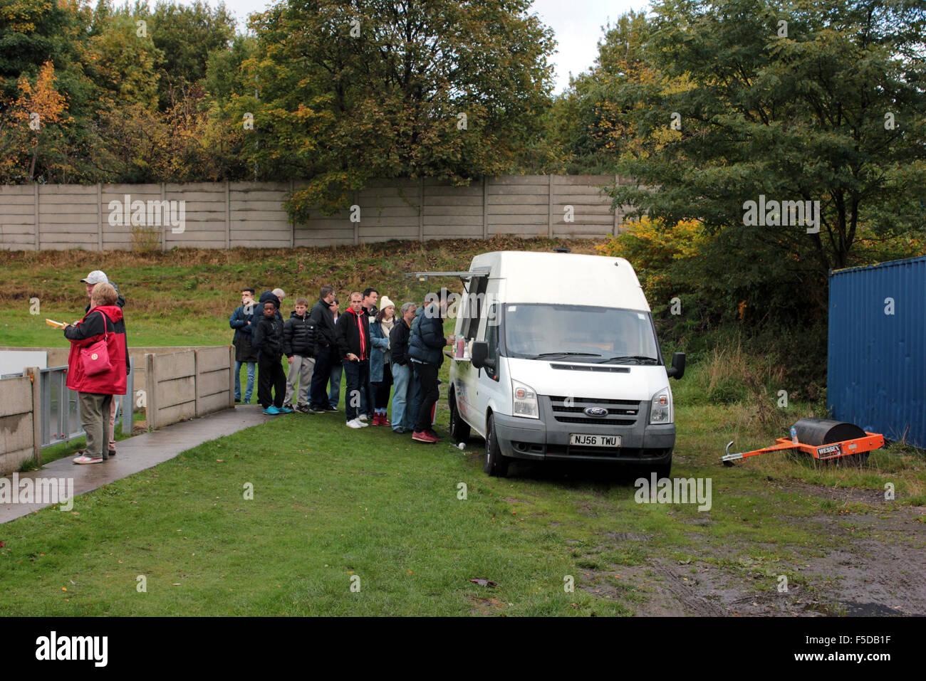 The Burger Van queue at a F.A cup game at Salford City FC non-league ...