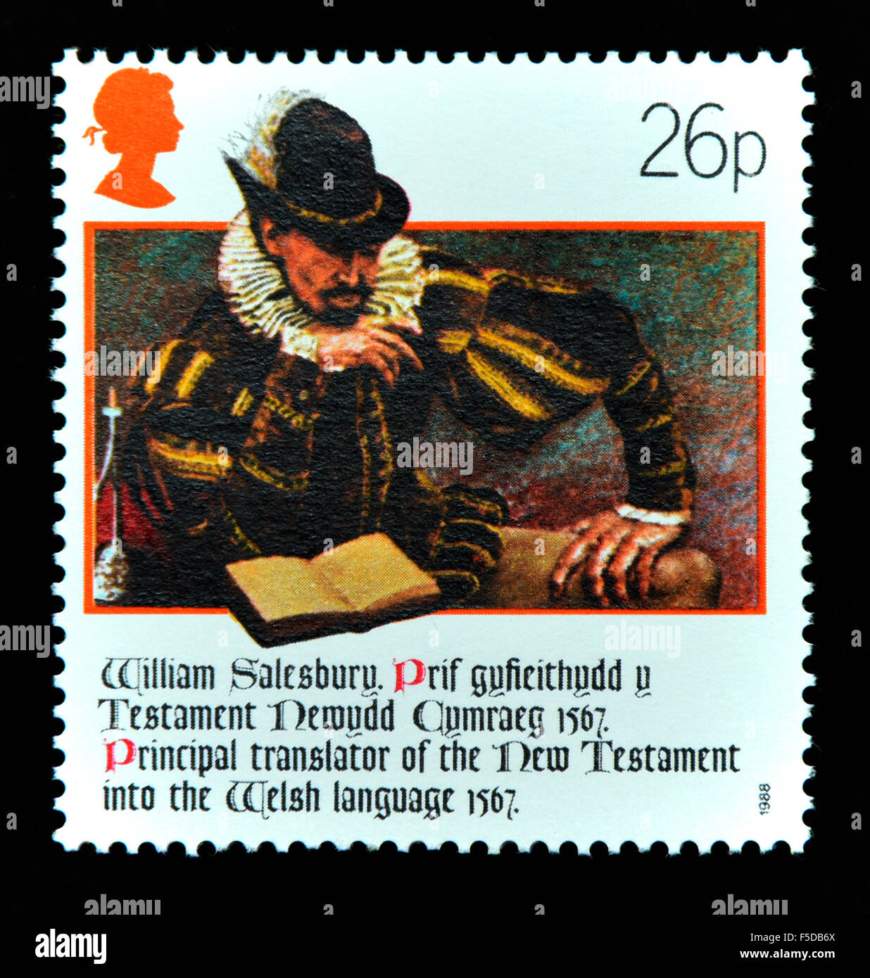 Postage stamp. Great Britain. Queen Elizabeth II. 1988. 400th ...