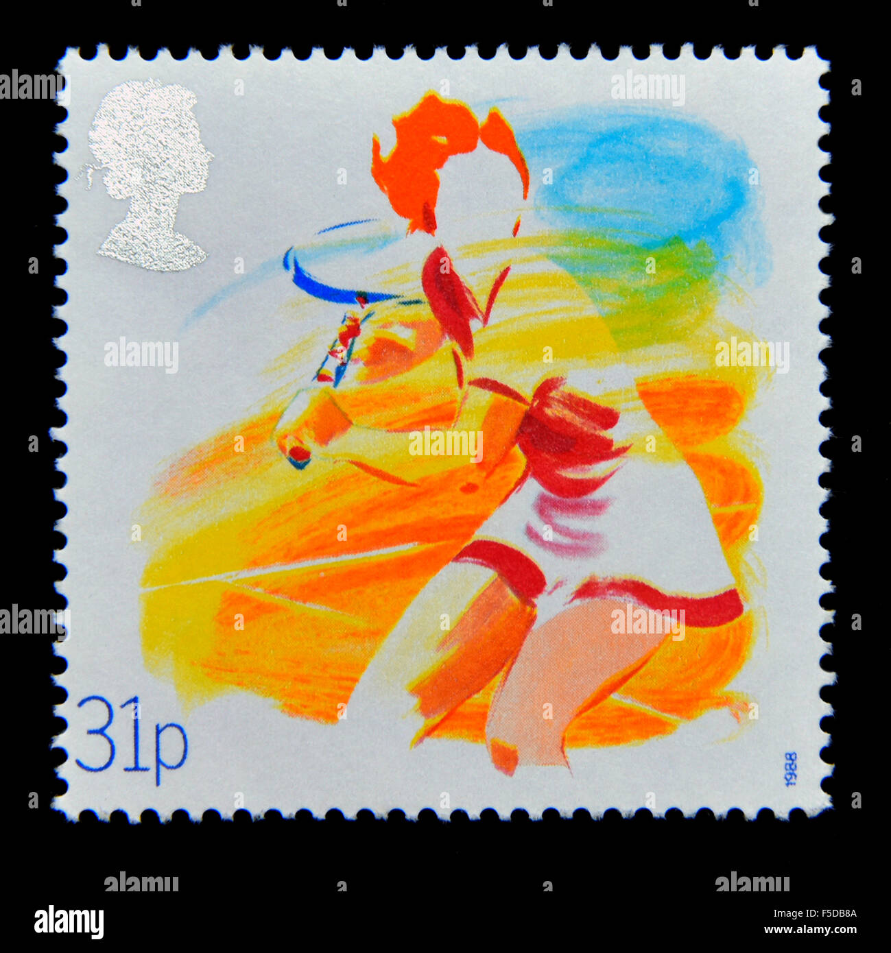 Postage stamp. Great Britain. Queen Elizabeth II. 1988. Sports ...