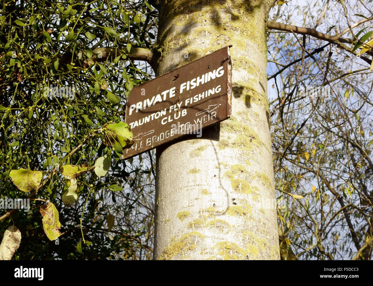 Private Fishing sign next to river in Somerset, England Stock Photo - Alamy