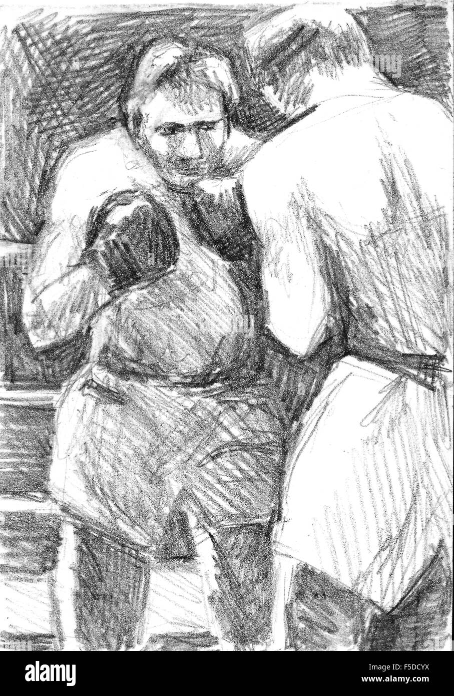 Two fighting Mexican boxers Stock Photo - Alamy