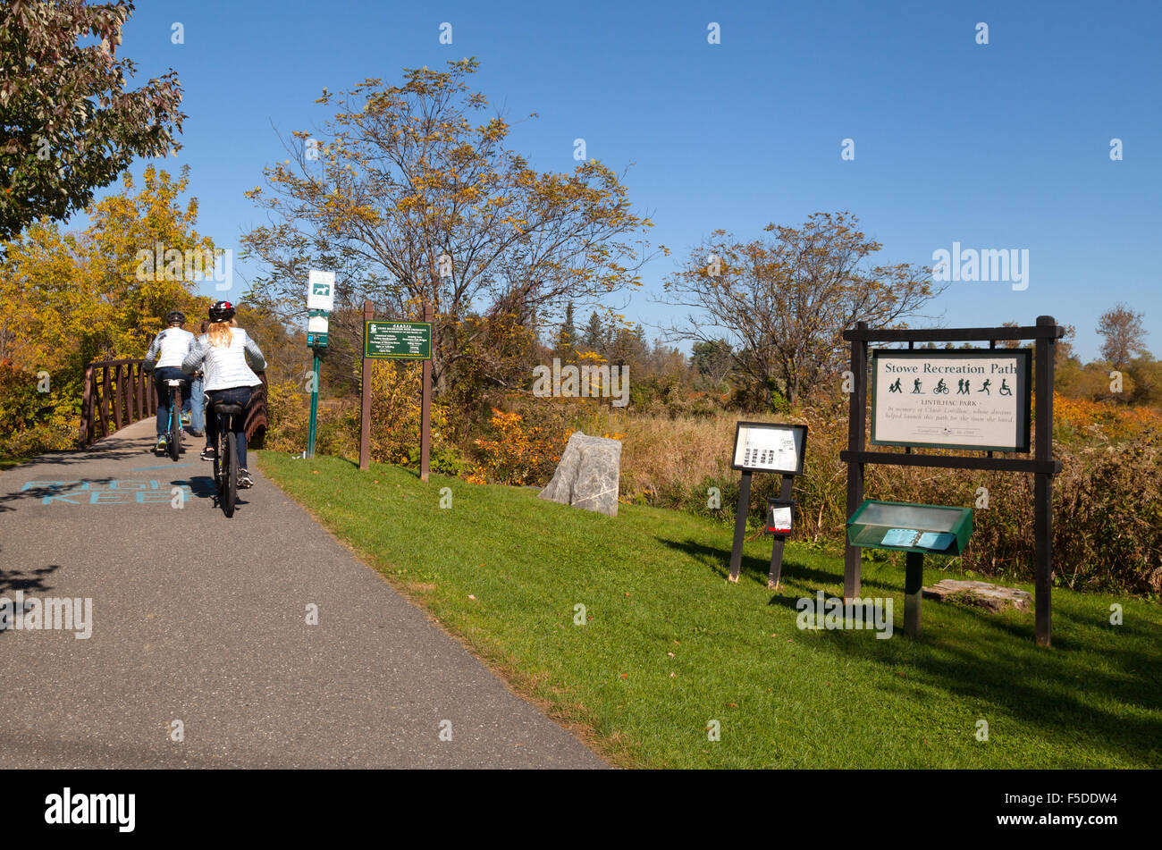 People cycling on the Stowe Recreation Path, Stowe, Vermont USA Stock ...