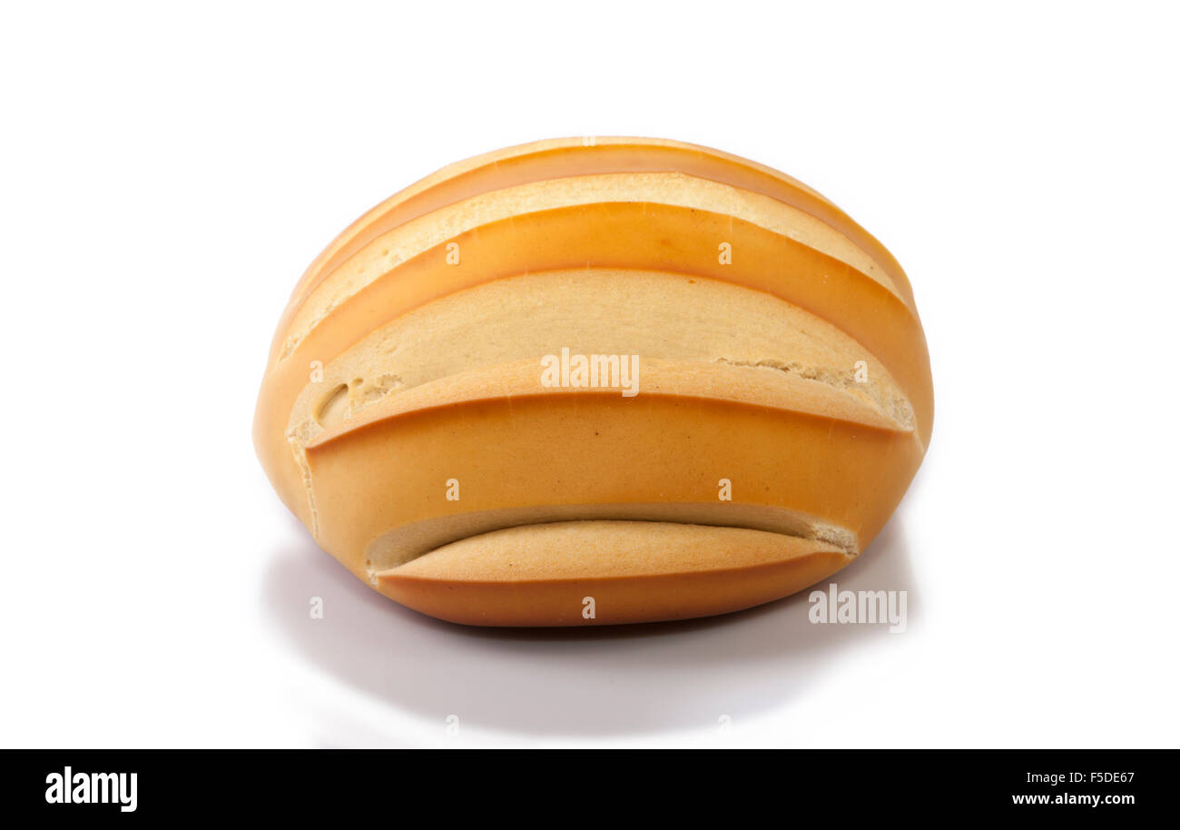 Spanish one kilo bread loaf. Isolated over white background. Front view ...