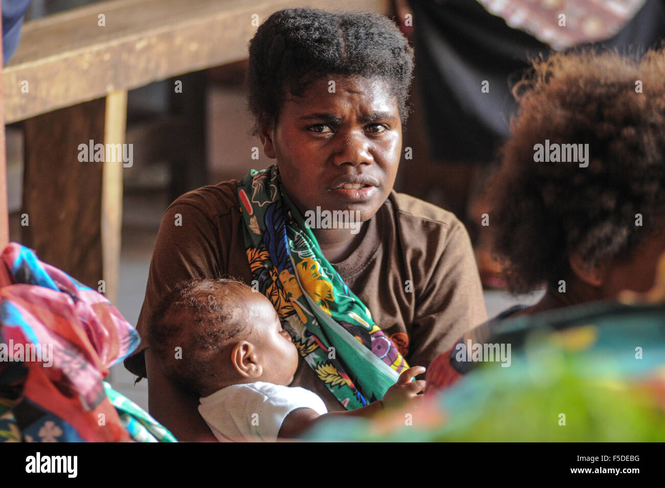 A mother and her baby in Villa, the Pacific Islands Stock Photo - Alamy