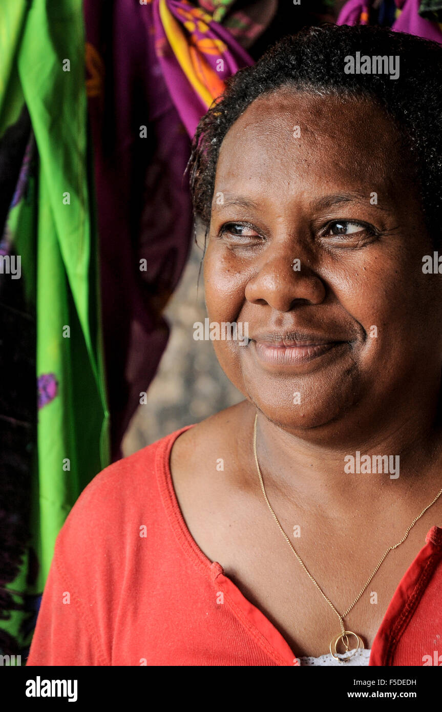 Portrait of a women in Wala the Pacific Islands Stock Photo - Alamy