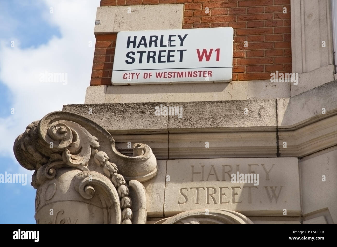 Street sign for Harley Street London W1 UK Stock Photo - Alamy