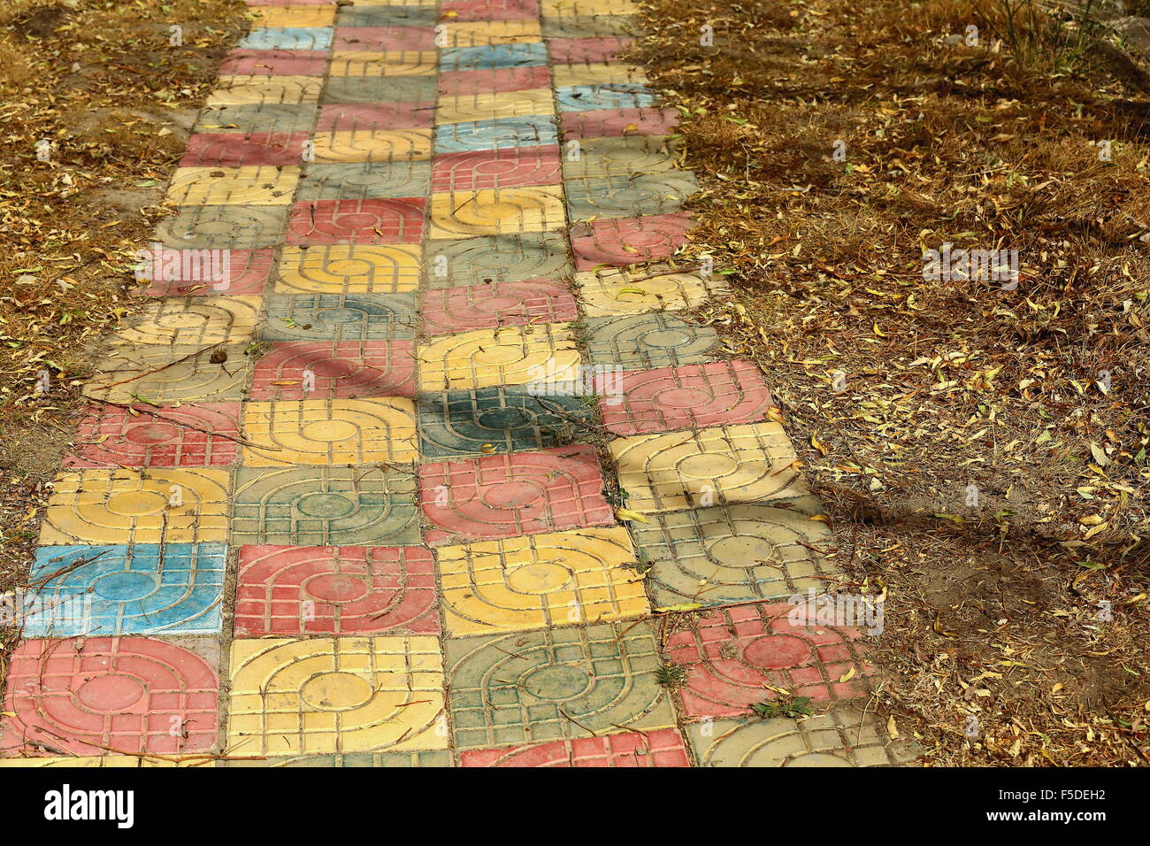 Many colored pavement beside the Yarlung Tsangpo in a hamlet near ...