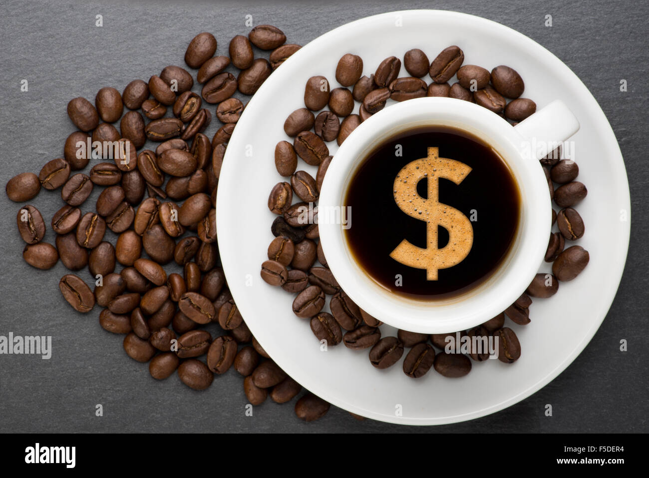 Coffee cup with dollar sign hi-res stock photography and images - Alamy