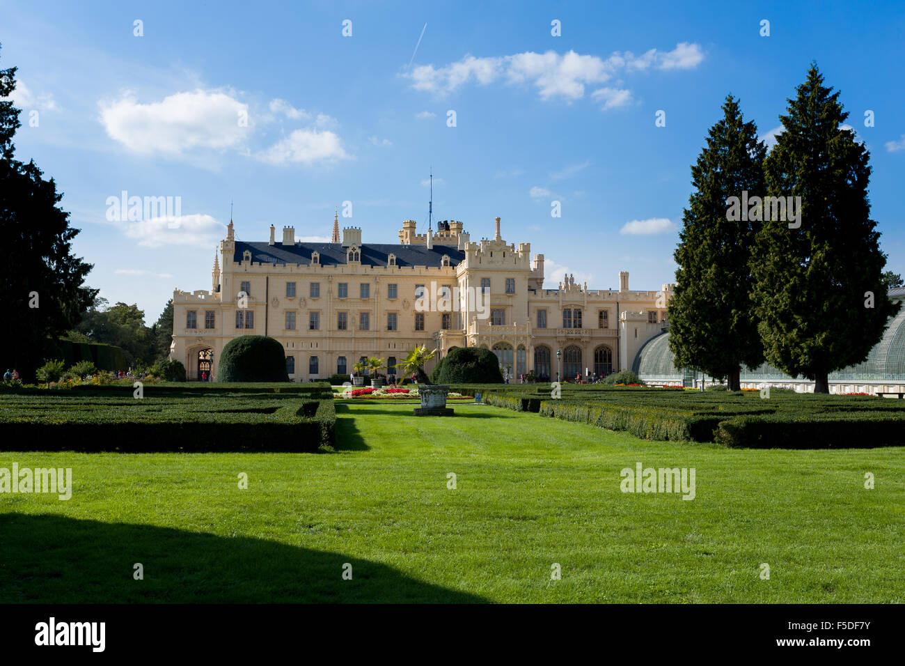 Side View of Lednice Castle at Sunset, UNESCO World Heritage in Lednice ...