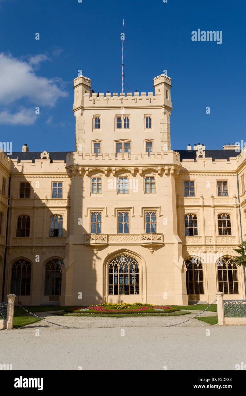 Front View of Lednice Castle at Sunset, UNESCO World Heritage in ...